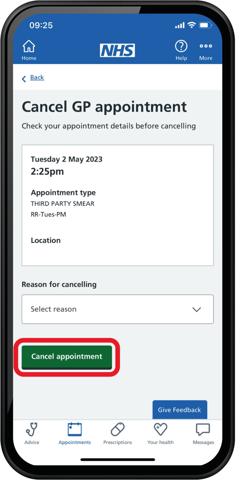 NHS App – How to Cancel an Appointment - Hanley Health Ltd